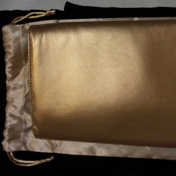 Pandora | Bags | Pandora Clutch Gold Color With Silk Dust Bag | Poshmark